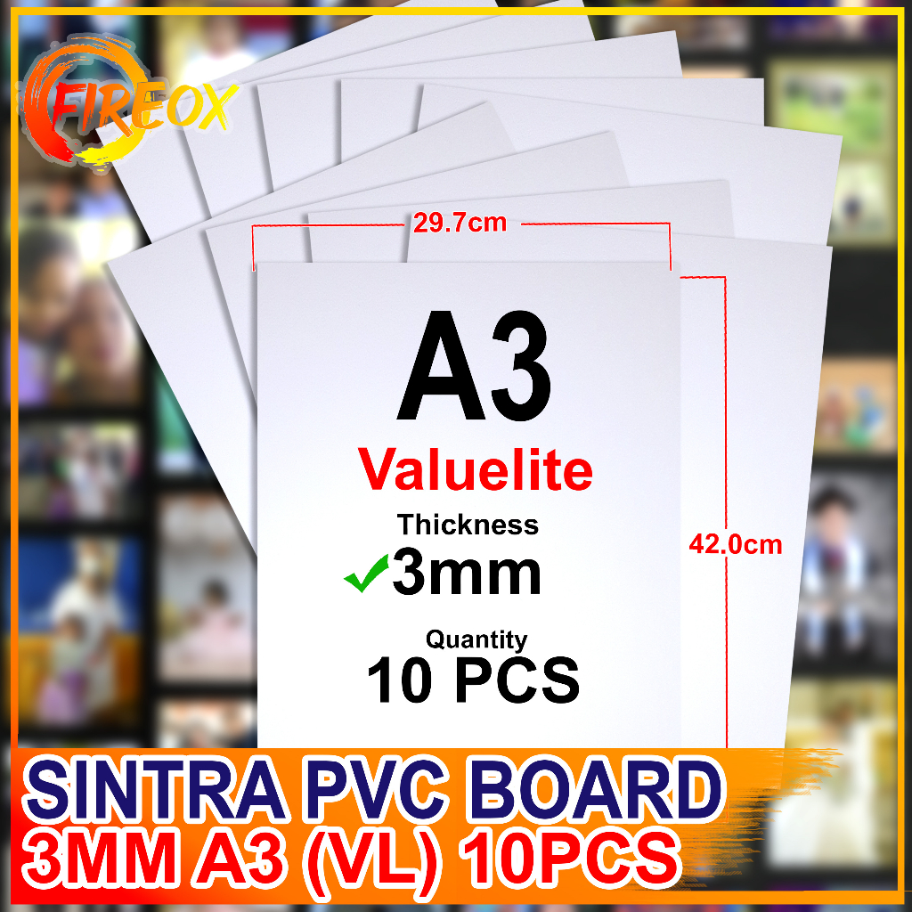 SINTRA PVC BOARD | A3 3mm Valuelite | 10 PCS | Shopee Philippines