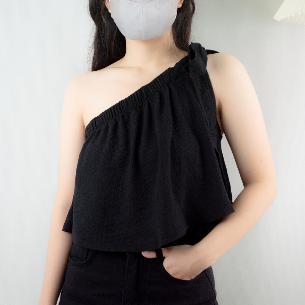 KILY.PH Crop top Fashion Gretchen one side Ribbon Summer Sexy Flowy ...