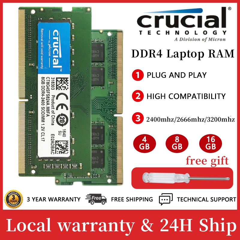 【24H Ship】Crucial DDR4 RAM Laptop Memory SODIMM 8GB 4GB 16G 2400MHZ 2666MHZ 1.2V 260pin RAM ...
