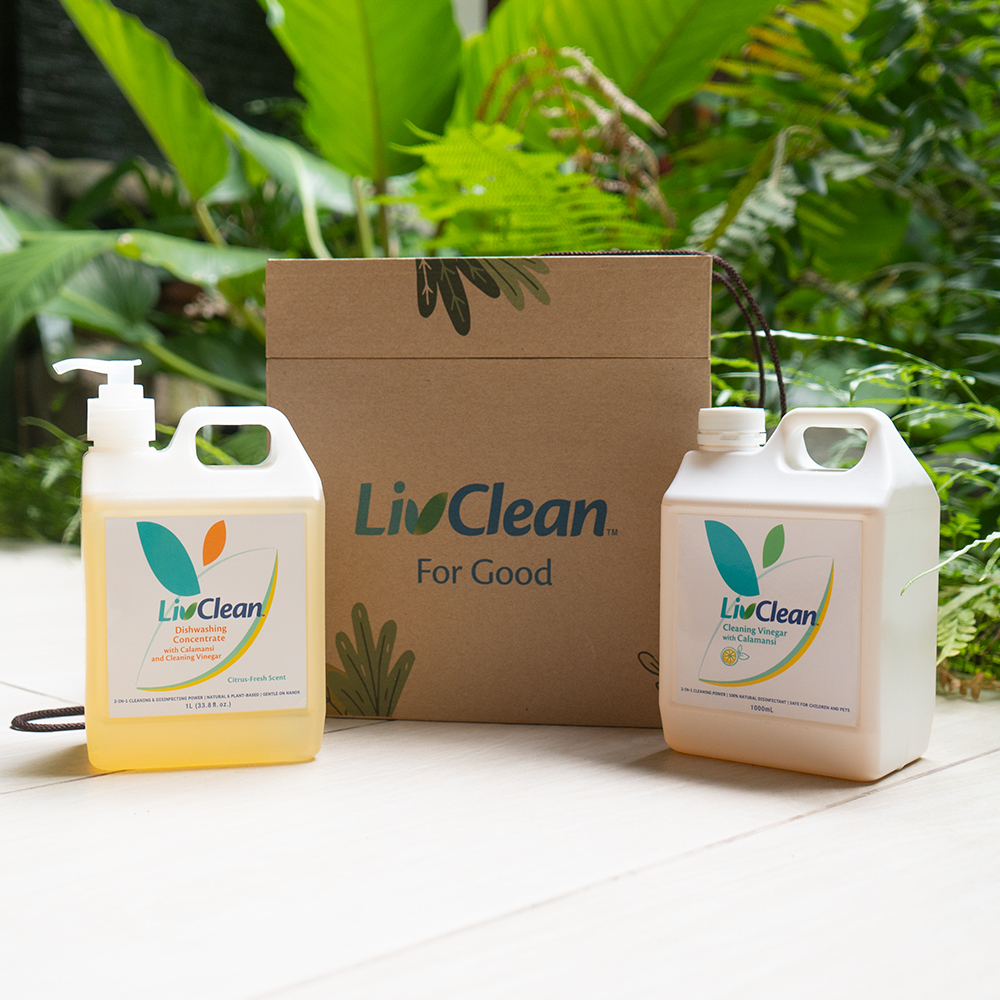 Livclean Green Revolution Bundle Dishwashing Concentrate 1L and Cleaning Vinegar 1L | Shopee ...