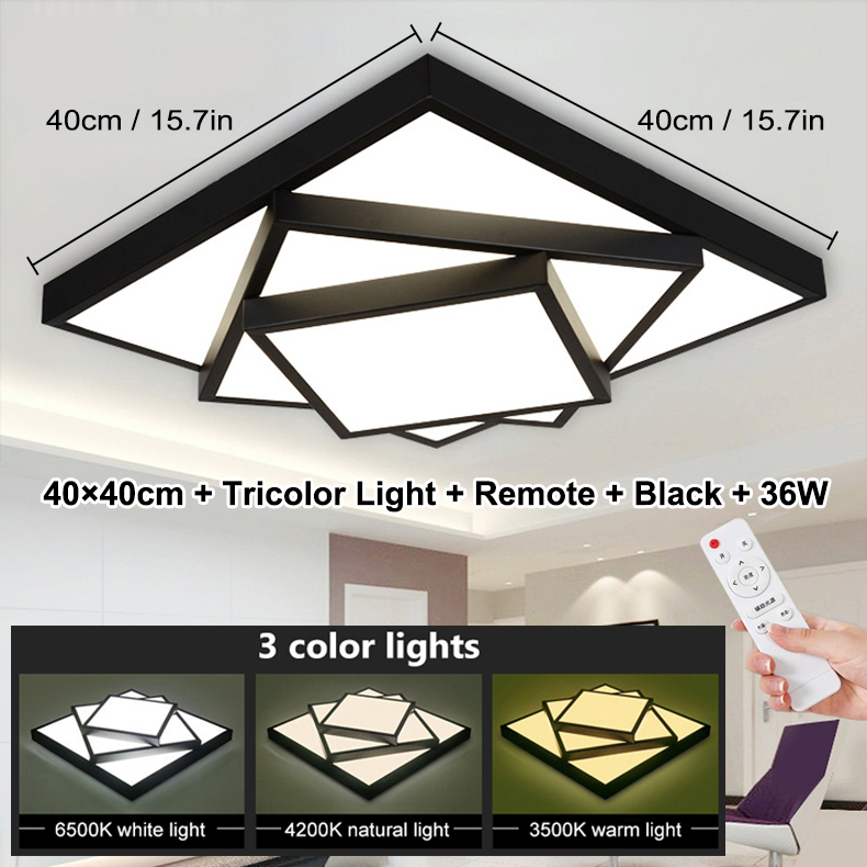 Three-color ceiling light Nordic style led ceiling light bedroom light ...