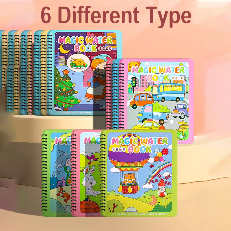 Reusable Magic Water Drawing Book Water pen Painting Book Educational ...