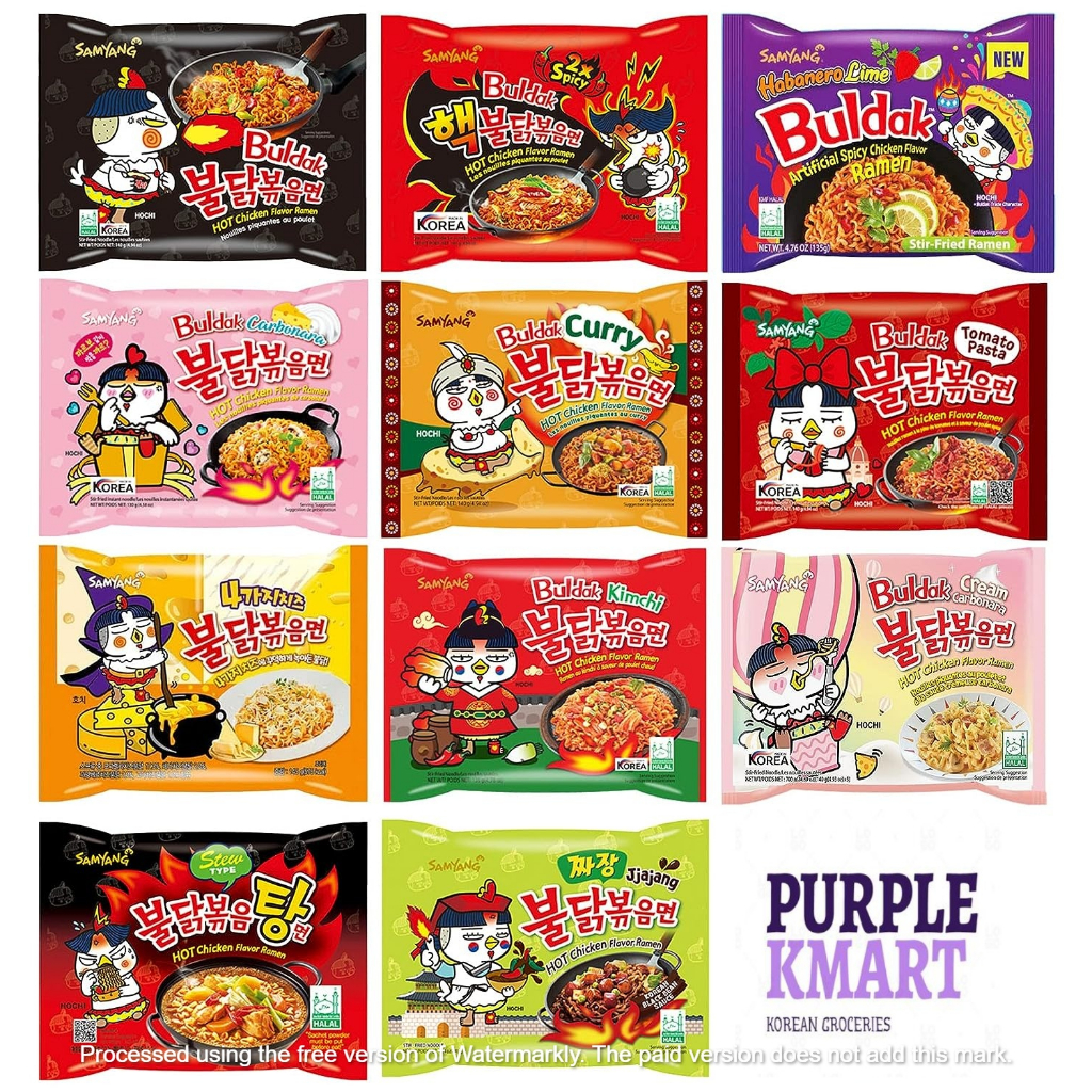 SAMYANG BULDAK FLAVORS : LIGHT/LOVELY/ORIGI/CHEESE/JJAJANG/CREAMCARBO ...