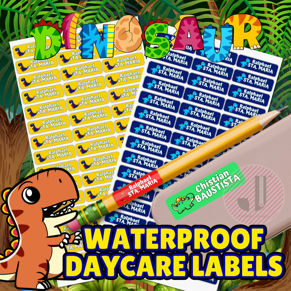 DINOSAUR Design Waterproof Daycare Labels, Preschool Labels, Name ...