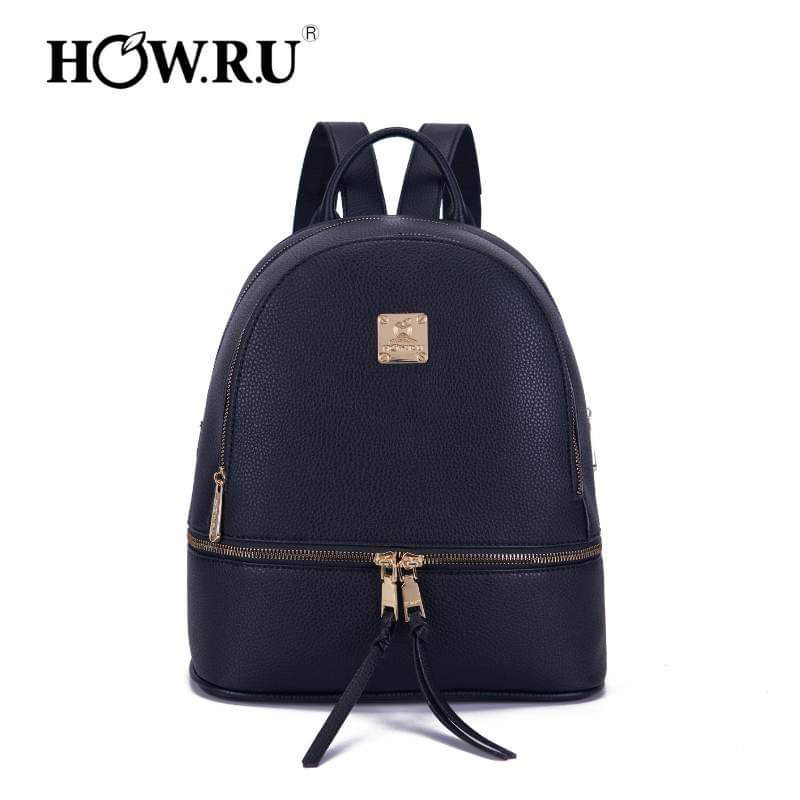 HOWRU PLAIN BACKPACK LEATHER 2compartment | Shopee Philippines