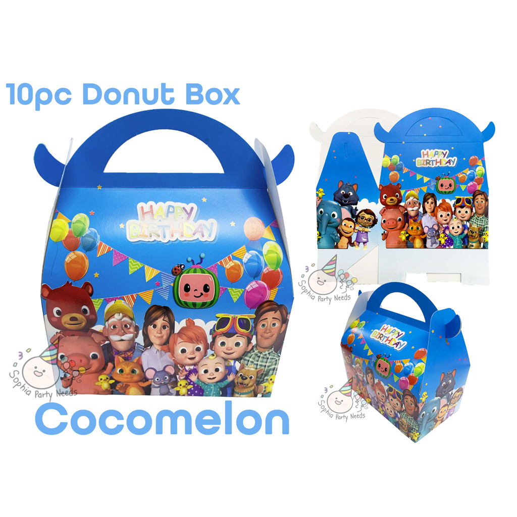 Cocomelon Donut Box- 10pcs per pack for giveaways- Ivypartyneeds ...