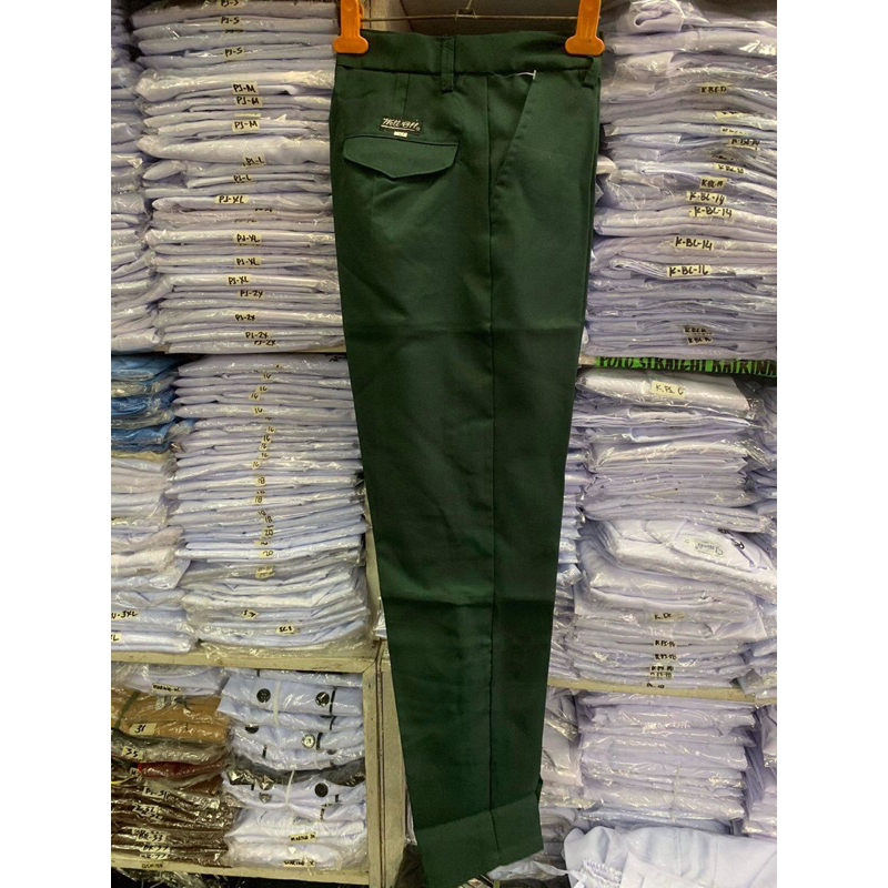 SCHOOL UNIFORM BATTLE GREEN ADULT MEN SLACKS KATRINA | Shopee Philippines