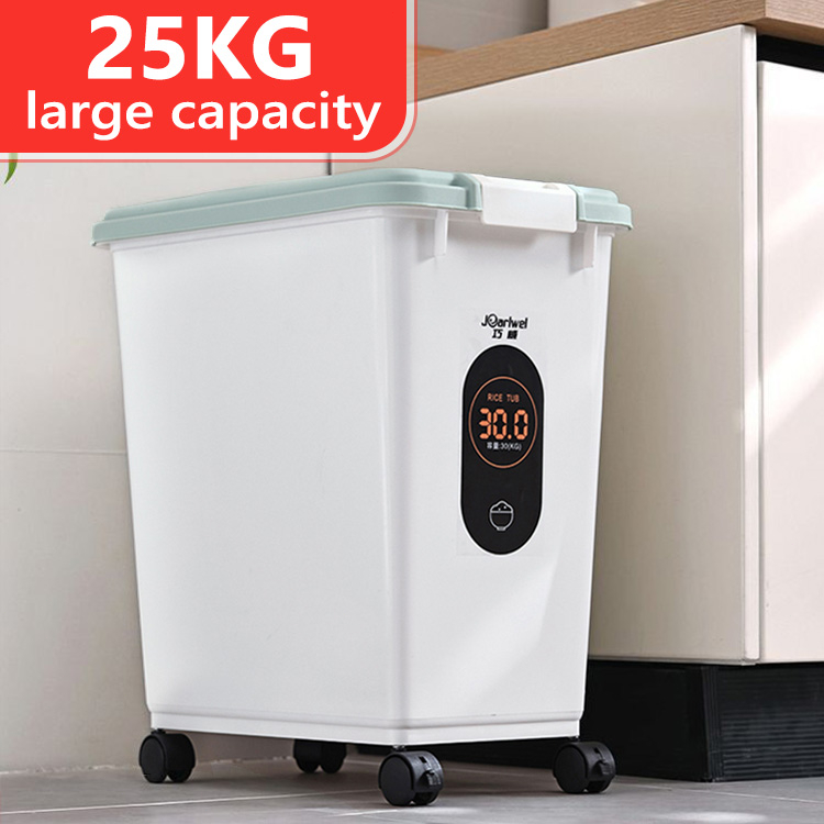 Rice Dispenser 25 Kg Sealed Food Container Large Capacity Kitchen Rice ...