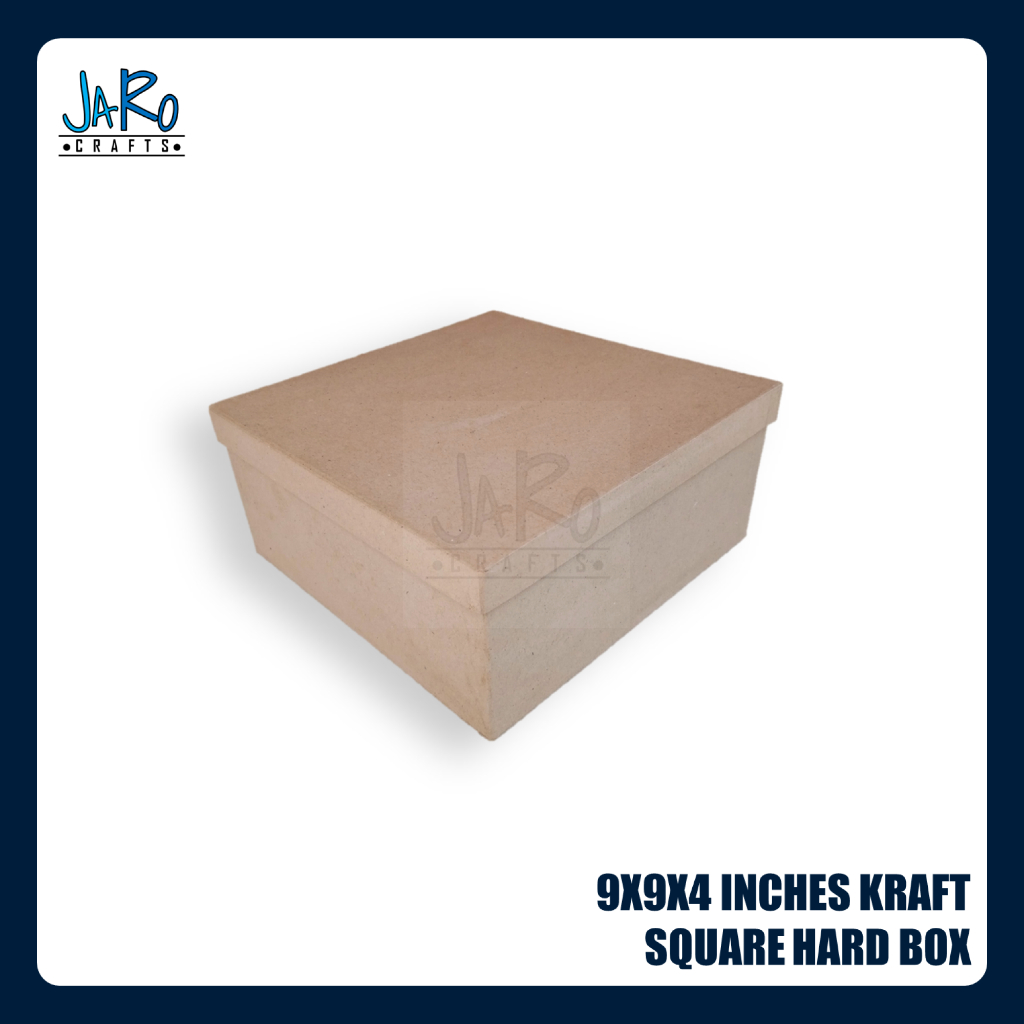9x9x4 inches - Kraft Square Hard Box / Gift Box | Shopee Philippines
