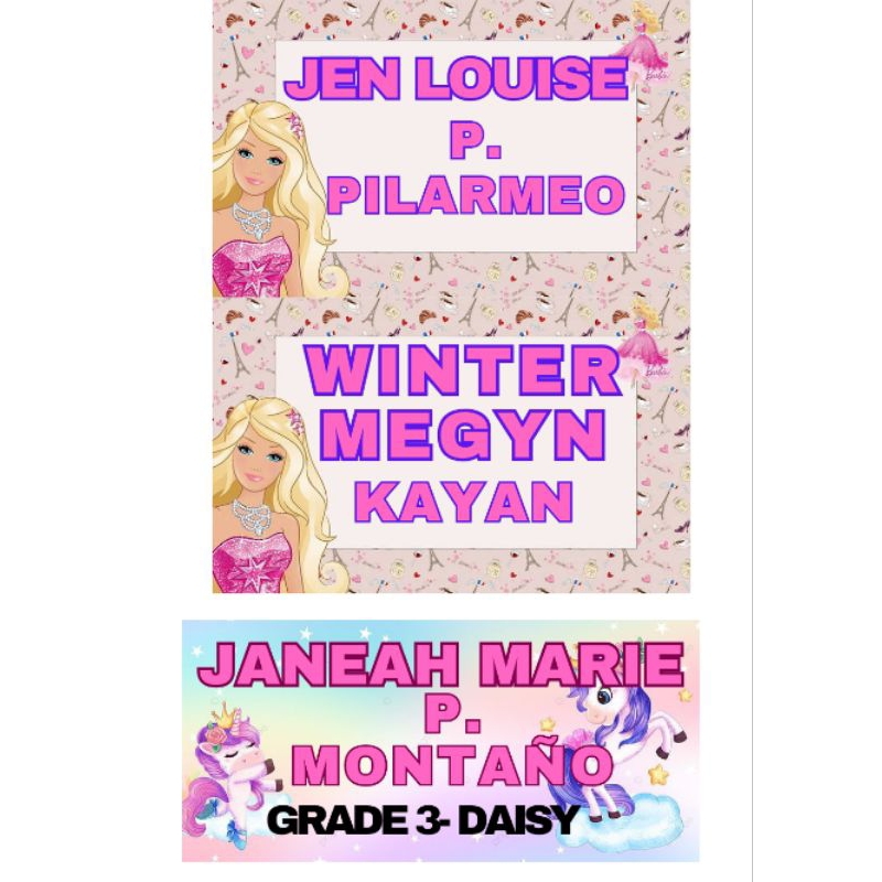 LAMINATED NAME TAG WITH LACE | Shopee Philippines