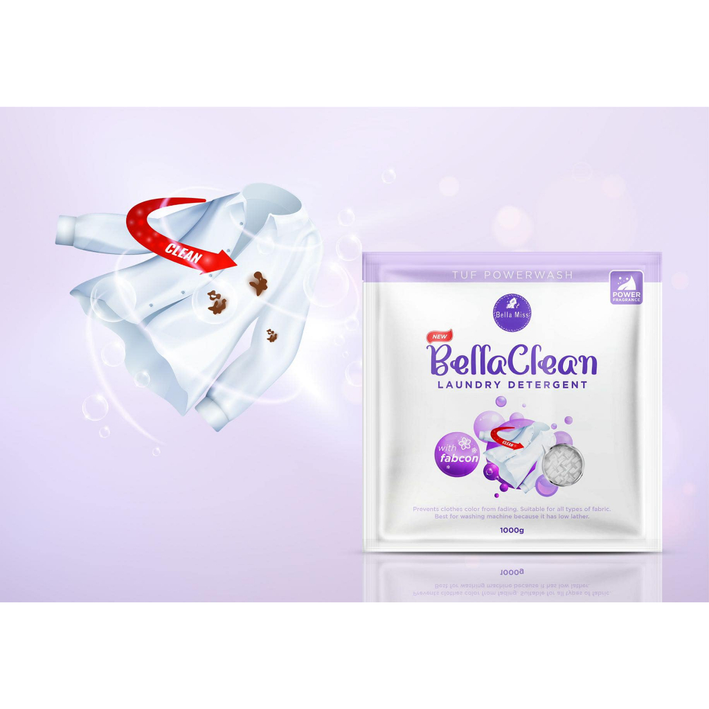 1000g Bella Clean Laundry Detergent with Fabcon | Shopee Philippines