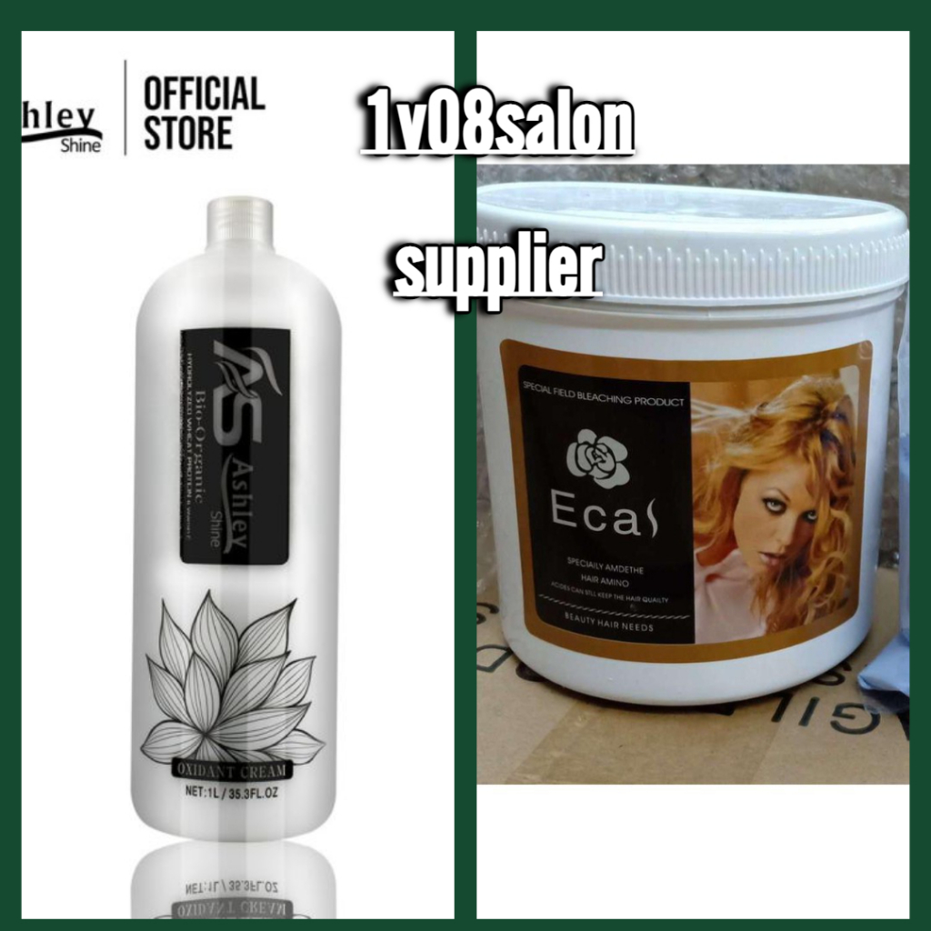 I SET HAIR BLEACHING POWDER ECAS WITH ASHLEY OXIDIZER 1000ML | Shopee ...