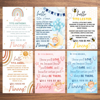Will you be my Godparent Christening Invitation Card / Baptismal for ...