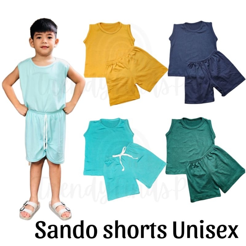 Plain Sando Shorts Terno – Baby & Kids Boys Girls 0M–13Y, Soft Cotton ...
