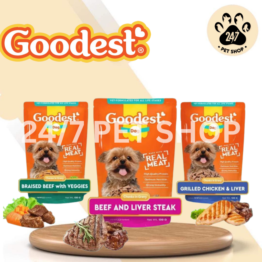 130g Adult Puppy Goodest Dog Wet Dog Food Pouch 24/7 Pet Shop Pet ...