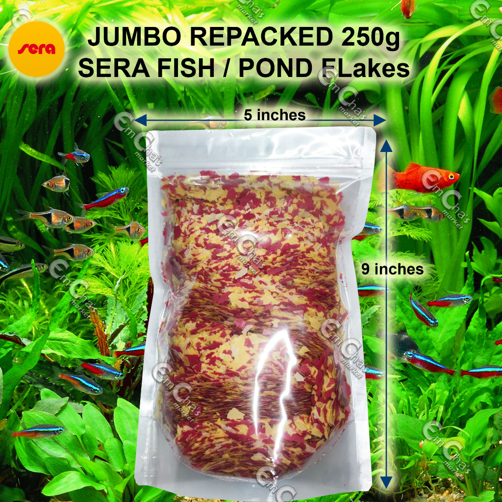 Sera 250grams FISH FLAKES (REPACKED) for All Tropical Fish and Koi Fish ...