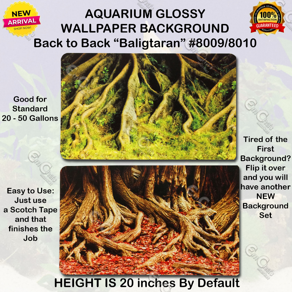 JTC Aquarium Background LARGE "Baligtaran"#8009/8010 for 20-50 Gallon(wpp2)Aquarium Wallpaper ...