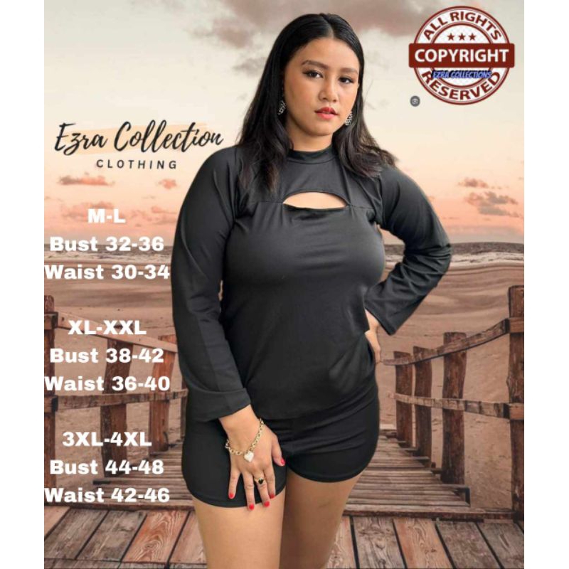 ELLIE PLUS SIZE SWIMSUIT TOP & SHORT L to 4XL | Shopee Philippines