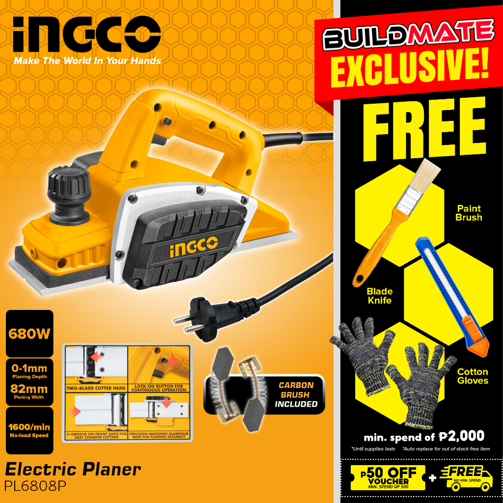 BUILDMATE Ingco Electric Wood Planer Machine Katam 680W | 750W for ...