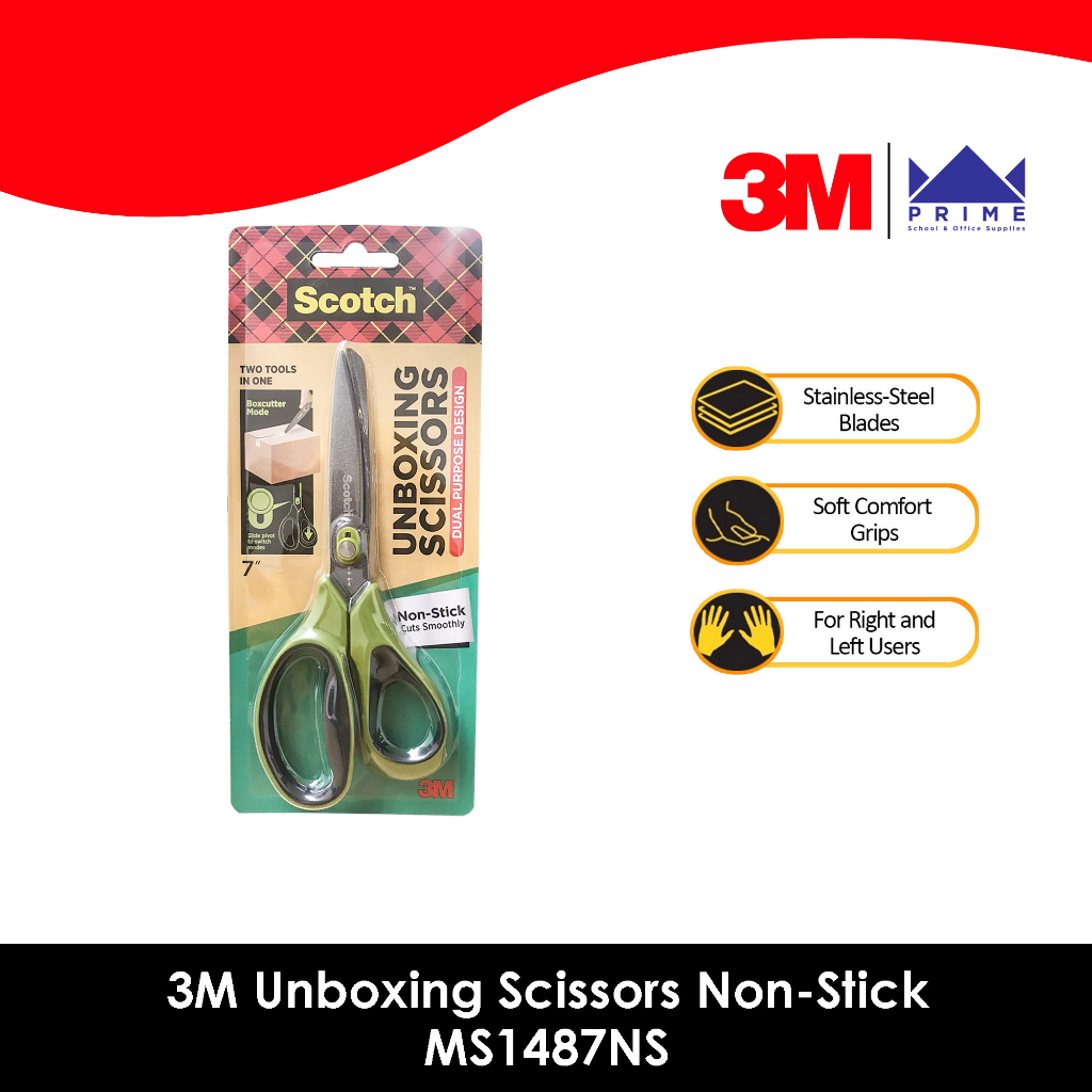 3M Scotch Unboxing Scissors Non-Stick 7in | Shopee Philippines