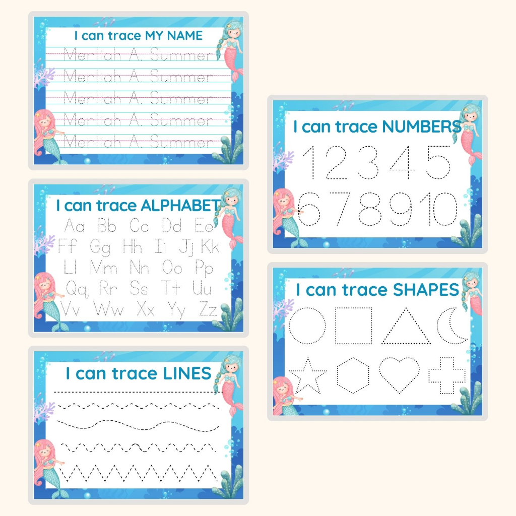 I CAN TRACE Customized Tracing Chart A4 Laminated for Toddler and Kids ...