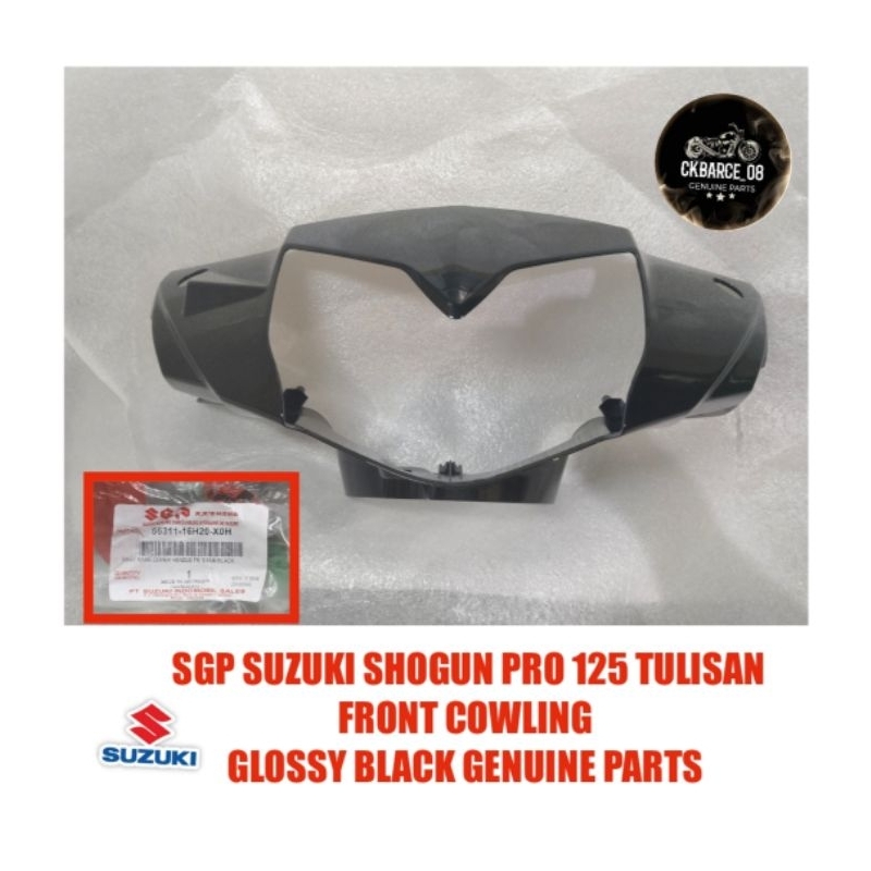 SGP SUZUKI SHOGUN PRO 125 " TULISAN " FRONT COWLING GLOSSY BLACK ...