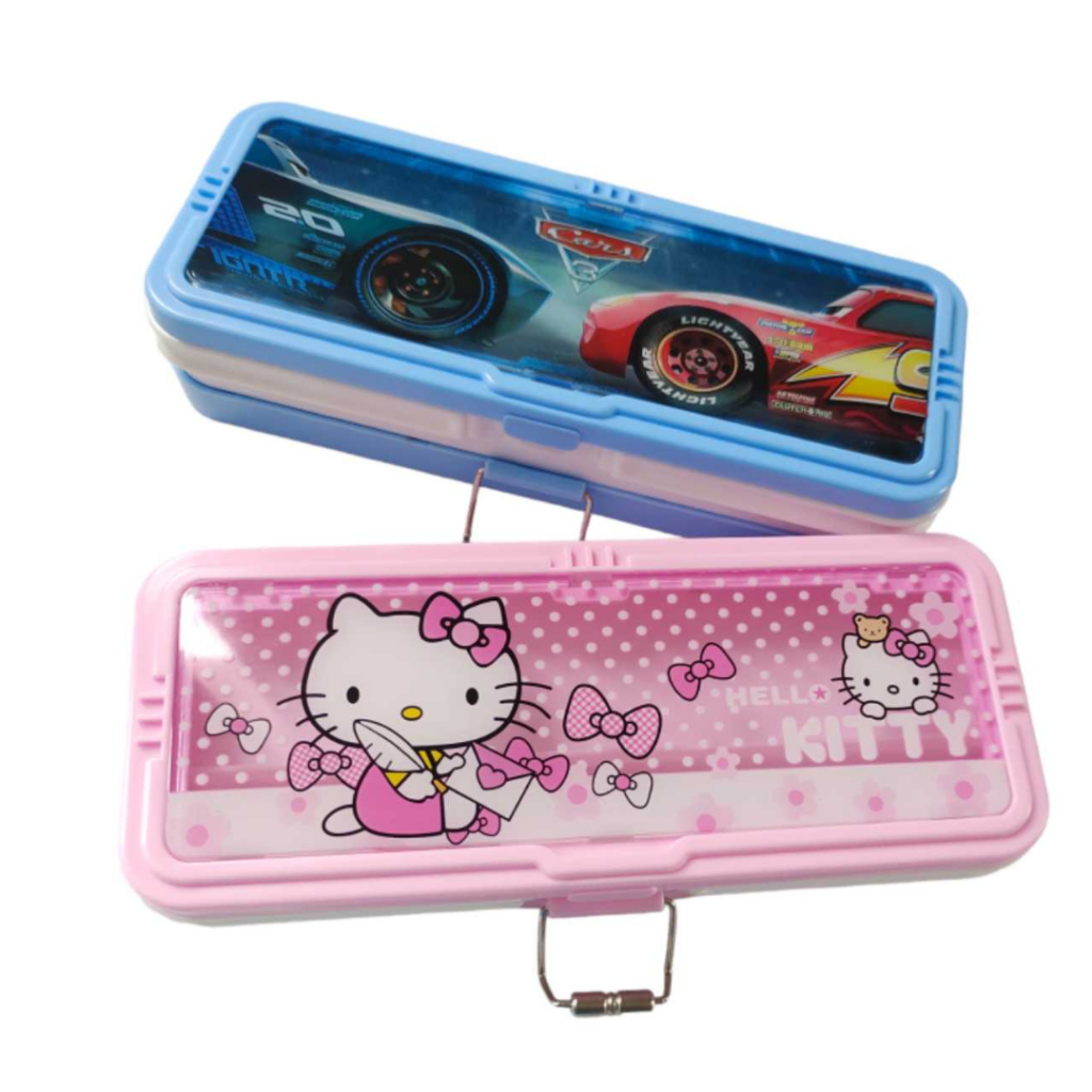 2Layer Plastic Pencil Case with Lock 2compartment Pencil Case | Shopee ...
