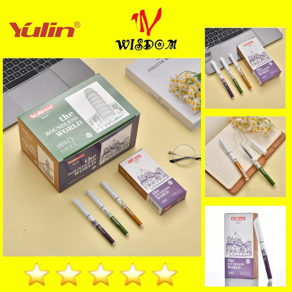 WISDOM YULIN K618 GEL PEN SCHOOL SUPPLIES/Giveaways | Shopee Philippines