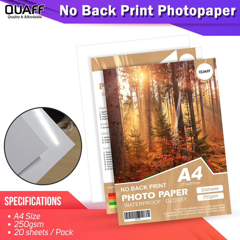 QUAFF Photo Paper 250GSM A4 No Back Printing | Shopee Philippines