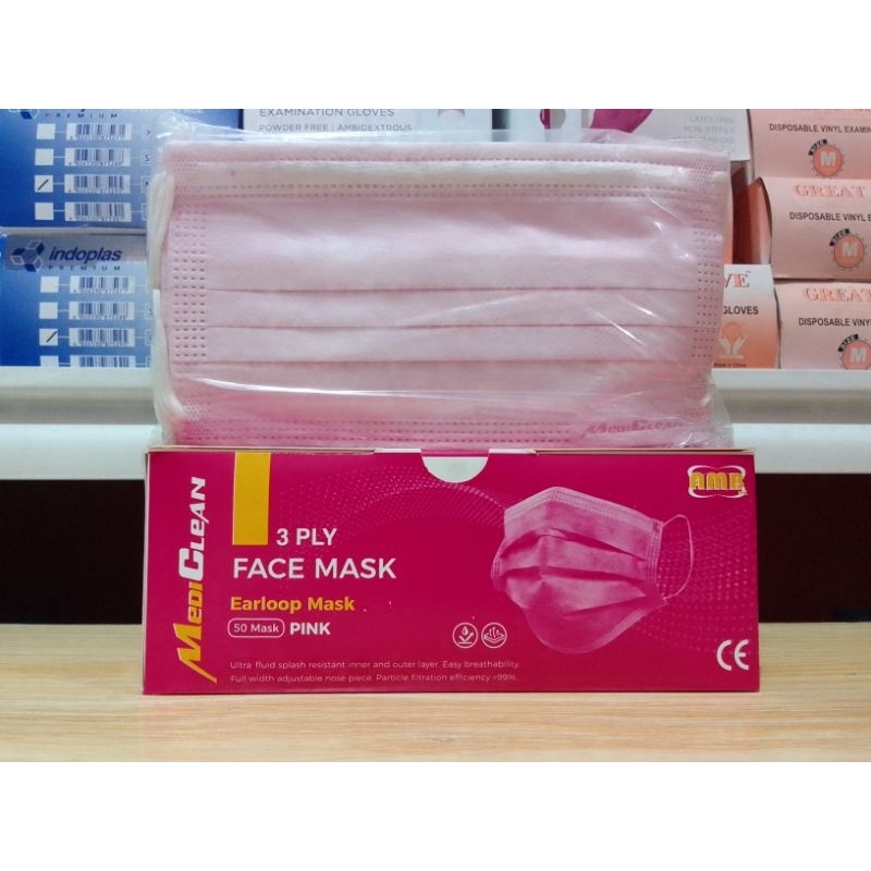 FACE MASK 3PLY EAR-LOOP MASK (white/pink/blue) | Shopee Philippines