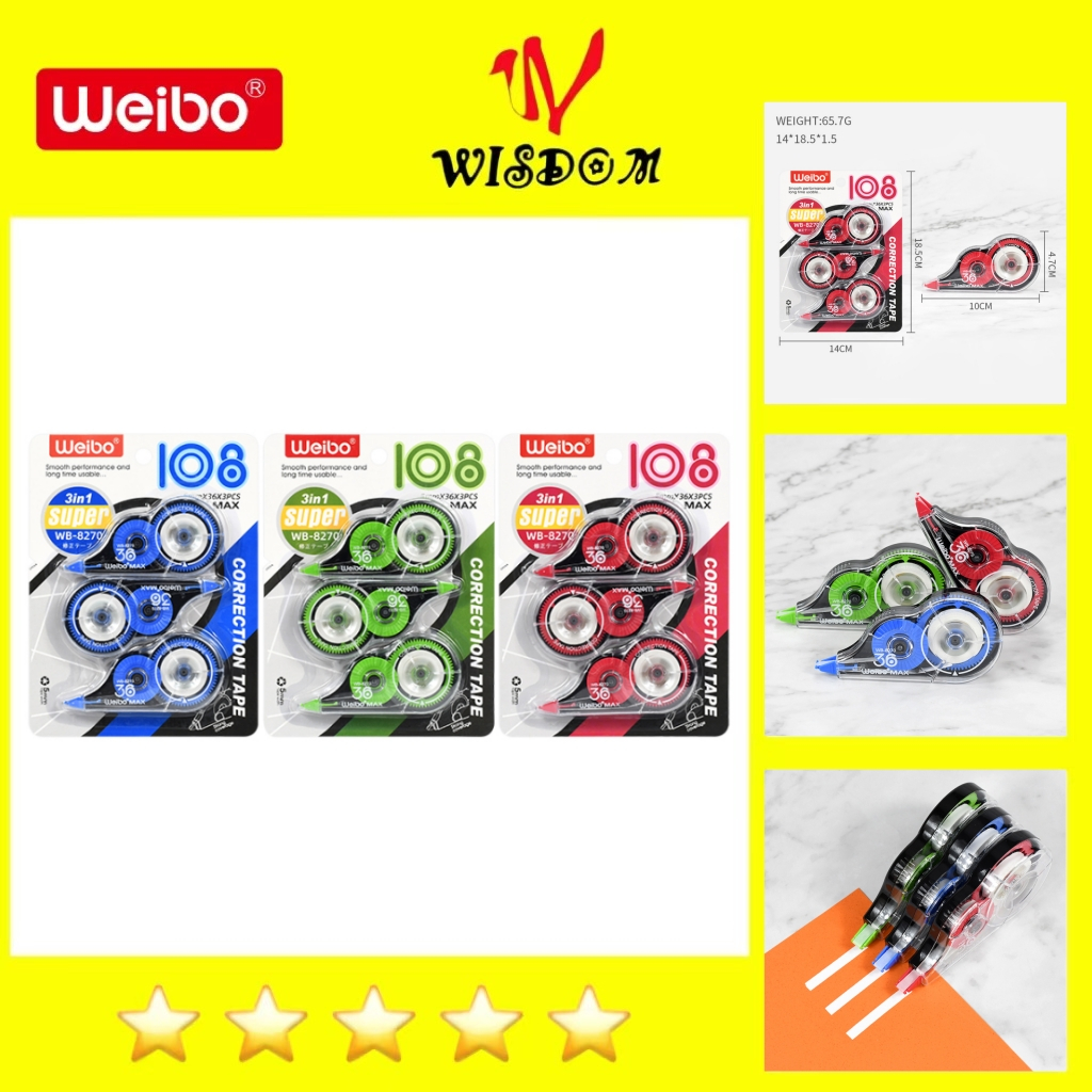 WISDOM WEIBO WB-8270 3IN1 correction tape SCHOOL SUPPLIES/Giveaways ...