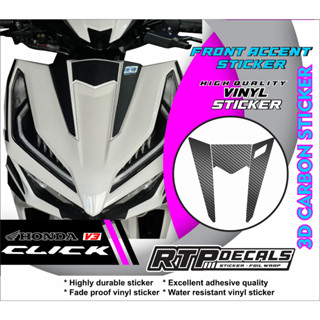 HONDA CLICK V3 FRONT ACCENT CARBON FIBER STICKER CUT-OUT AVAILBLE ALL ...