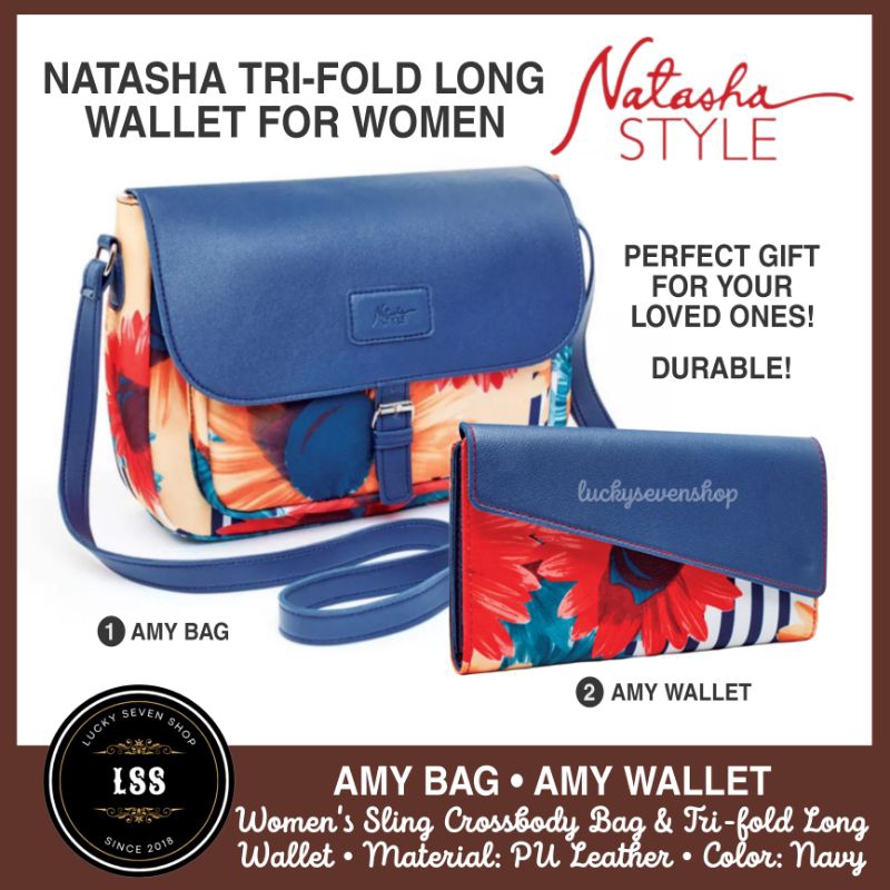 NATASHA Floral Sling Crossbody Bag & Trifold Long Wallet Gift Ideas for ...