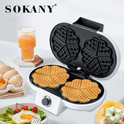 Sokany Kitchen Art Waffle Maker Non-Stick Cooking Plates Mini Heart ...