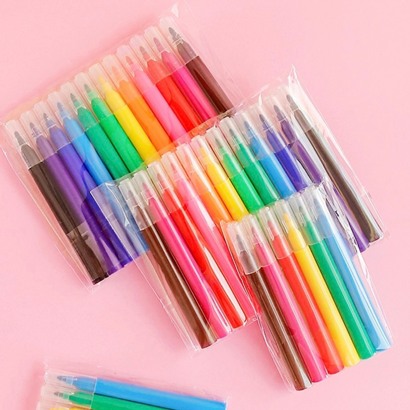 HGS 12 Colors Watercolor Pen Set Kids Art Water Color Pen Highlighter ...