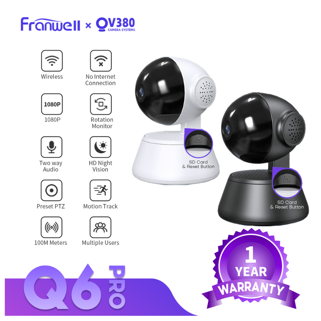 V380 Q6 Pro CCTV Camera Wi-Fi 1080p Smart Home Security Surveillance ...