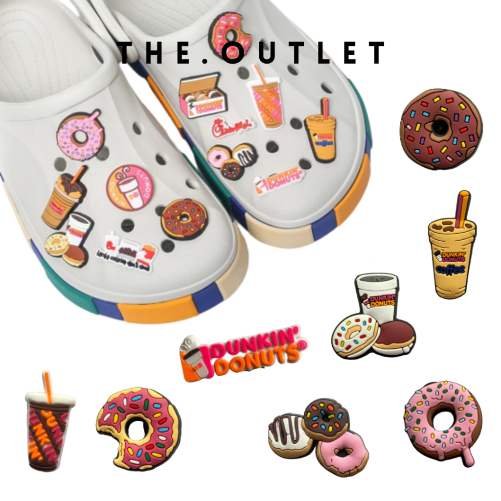 CROCS CLOGS JIBBITZ ACCESSORY DUNKIN DONUT SET (CROCS NOT INCLUDED ...