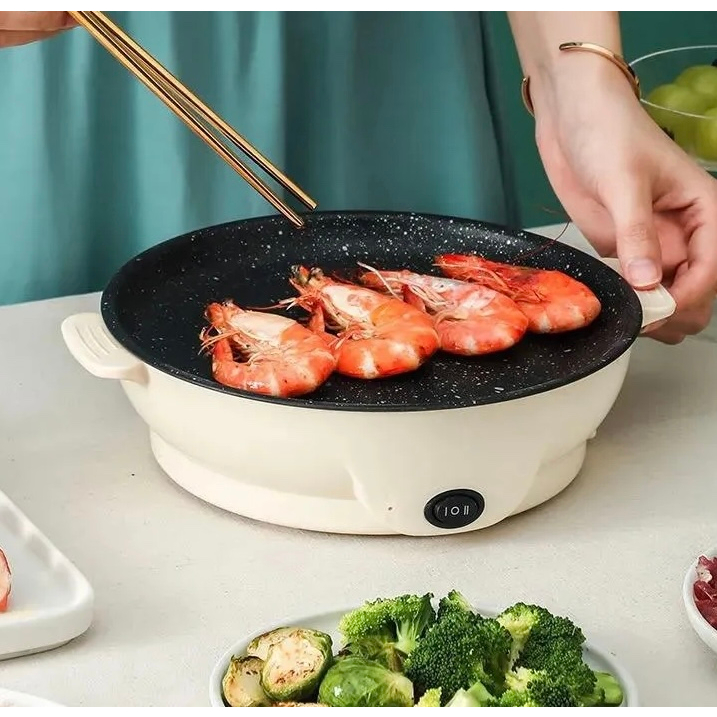 Multifunction Electric Frying Pan Skillet Non-Sticky Grill Fry Baking ...