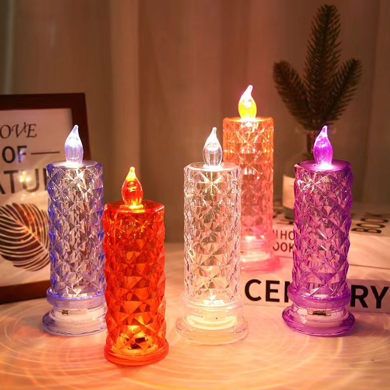 Romantic Diamond Rose Projection Candle Light Battery Operated | Shopee ...