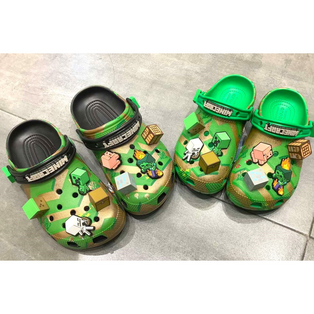 Crocs Kids boy Minecraft with JIbbitz Classic Clog Sandals with eco bag ...