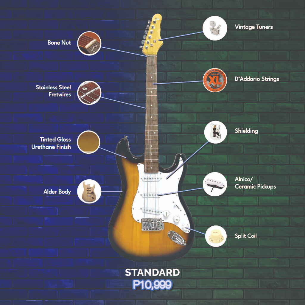 RJ Gigline - Skycaster Electric Guitar (Stratocaster) | Shopee Philippines