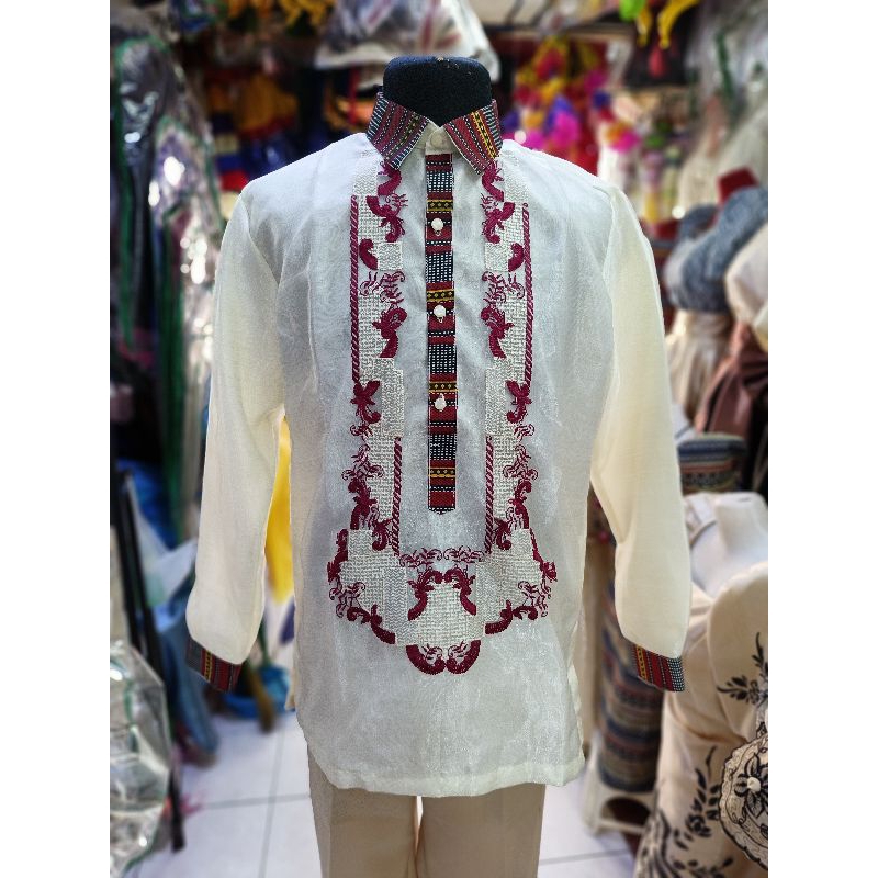 Barong Tagalog with lining ethnic design | Shopee Philippines