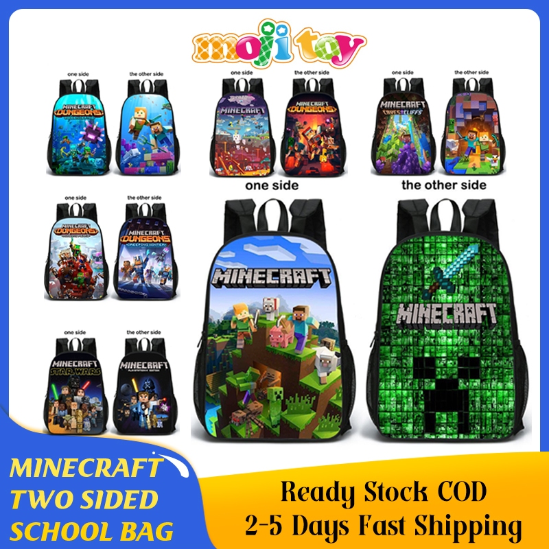Minecraft School Bag Two Sided Student Bag Minecraft Bag For Kids ...