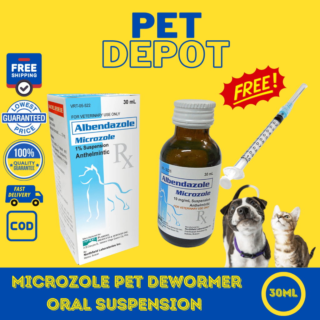 Microzole Pet Dewormer Oral Suspension 30mL | Shopee Philippines
