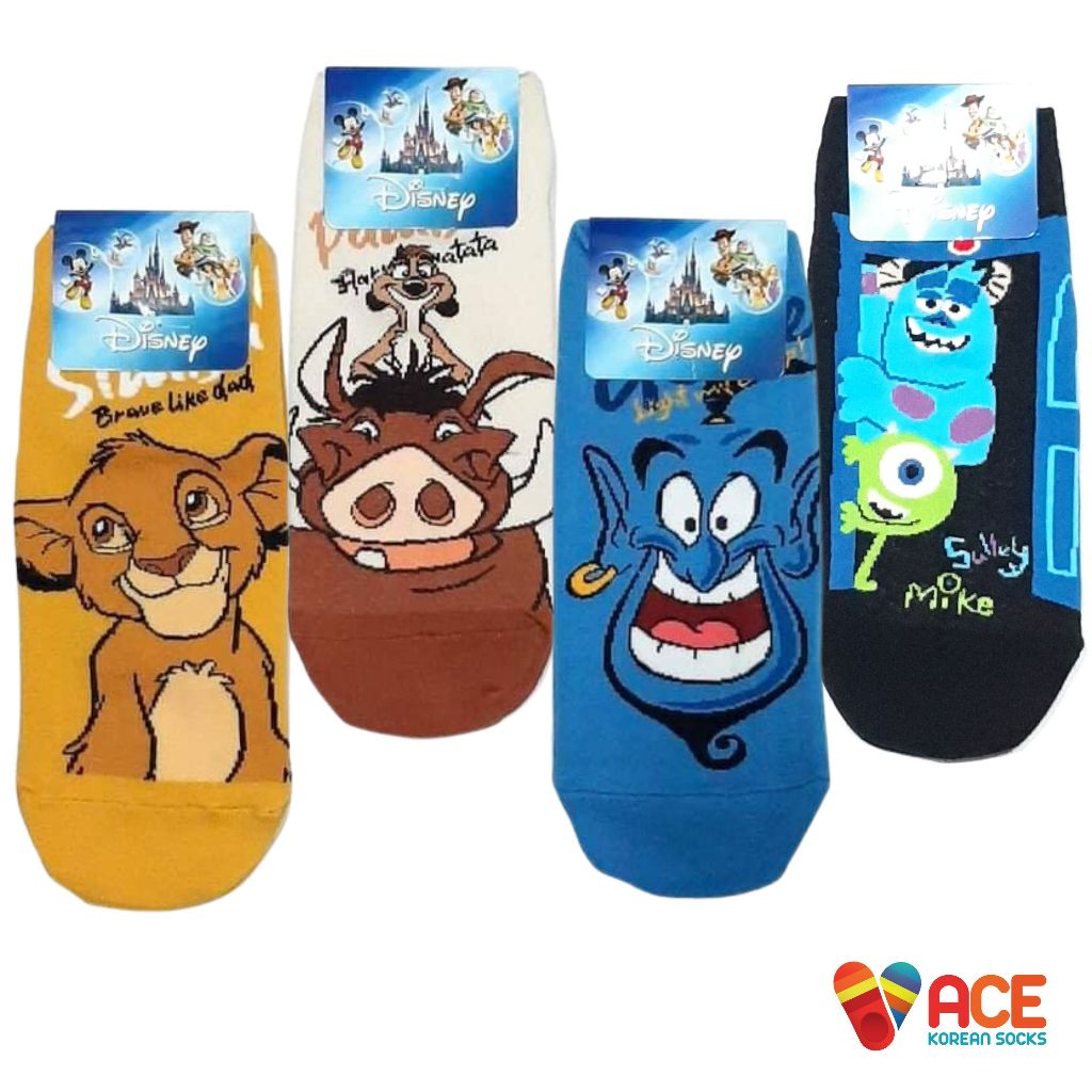 KOREAN SOCKS - Disney, Simba, Timon and Pumbaa Genie Sulley Mike ...