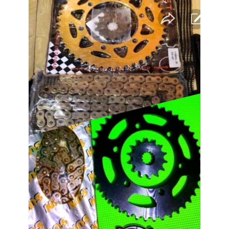 YAMAHA R3 / MT03 SPROCKET SET CHAINSET 14/43 14T/44T 520 120L GOLD ...