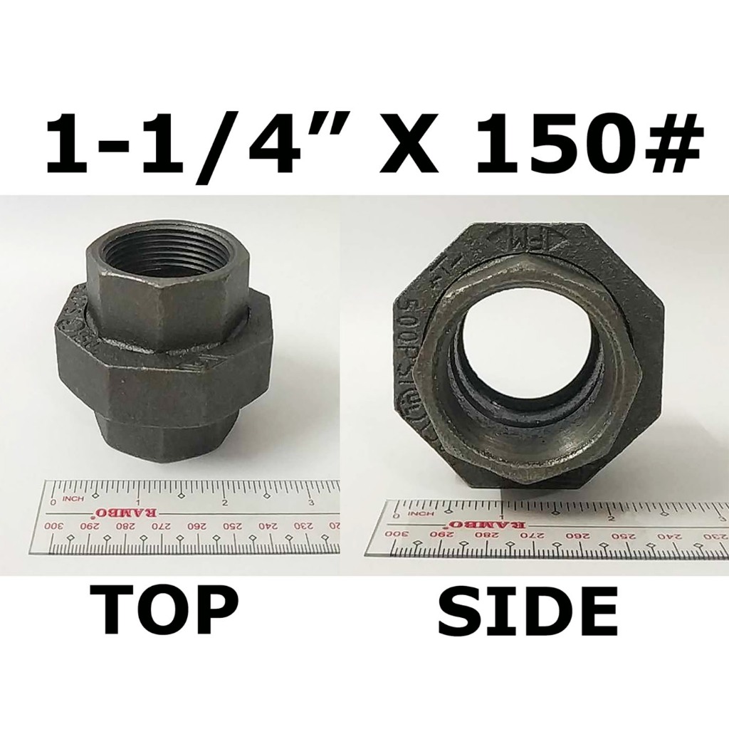MECH BI UNION PATENTE 1-1/4" X 150# BLACK IRON SCH40 ASTM 150 === 1-1/4 ...
