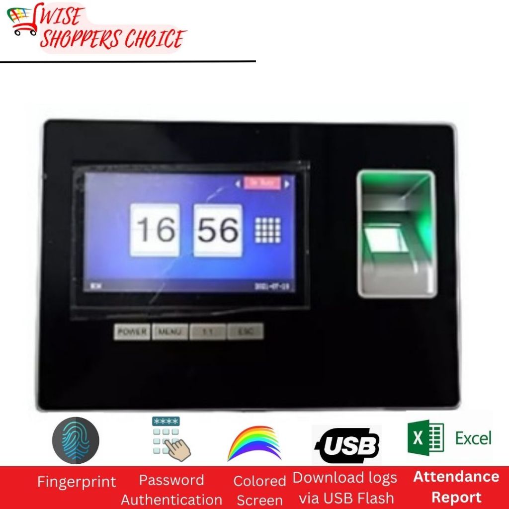 Fingerprints biometrics machine time & attendance excel format report ...