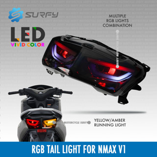 Nmax V1 Tail Light RGB Lights Smoke Flowing LED Vivid Color Lighting ...
