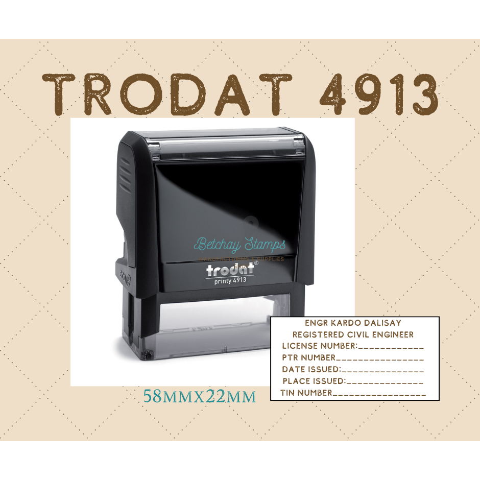 Betchay Stamp Trodat 4913 Customizable for Engineers, Lawyers and ...